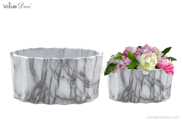 Cement pot w marble look (CMV00214) - Wholesale pots, baskets ...