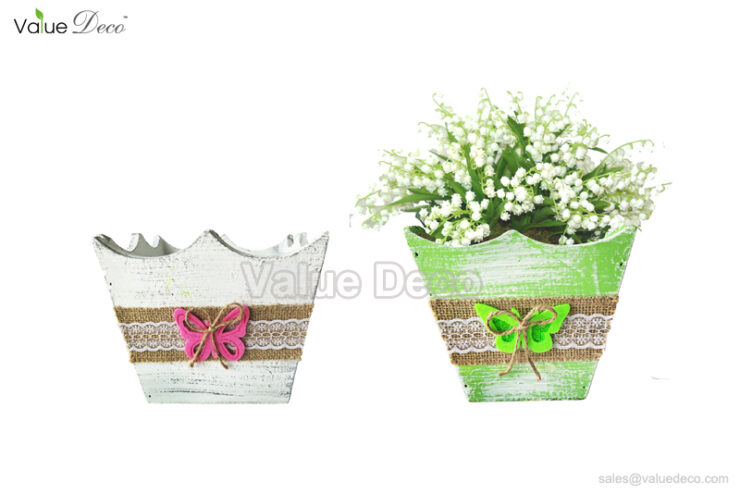 (WD0070) Wave-Shaped Rim Wooden Pot - Wholesale pots, baskets ...