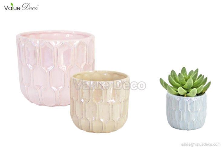 DMV03400 (Pearl Finish Ceramic Pot) - Wholesale pots, baskets ...